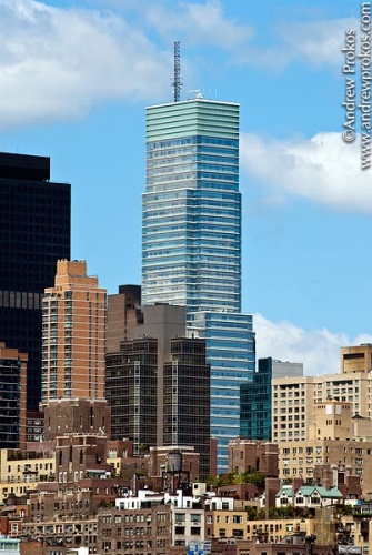 View of Bloomberg Tower - Framed Photograph by Andrew Prokos