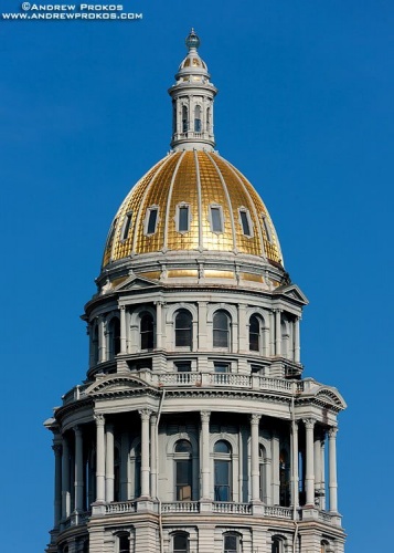 Colorado State Capitol Dome - Framed Photograph by Andrew Prokos