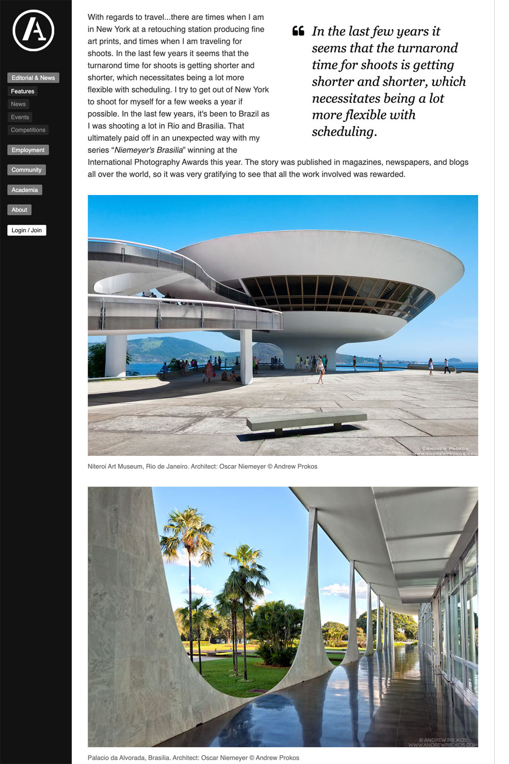 Archinect Magazine Interview with Architectural Photographer Andrew Prokos