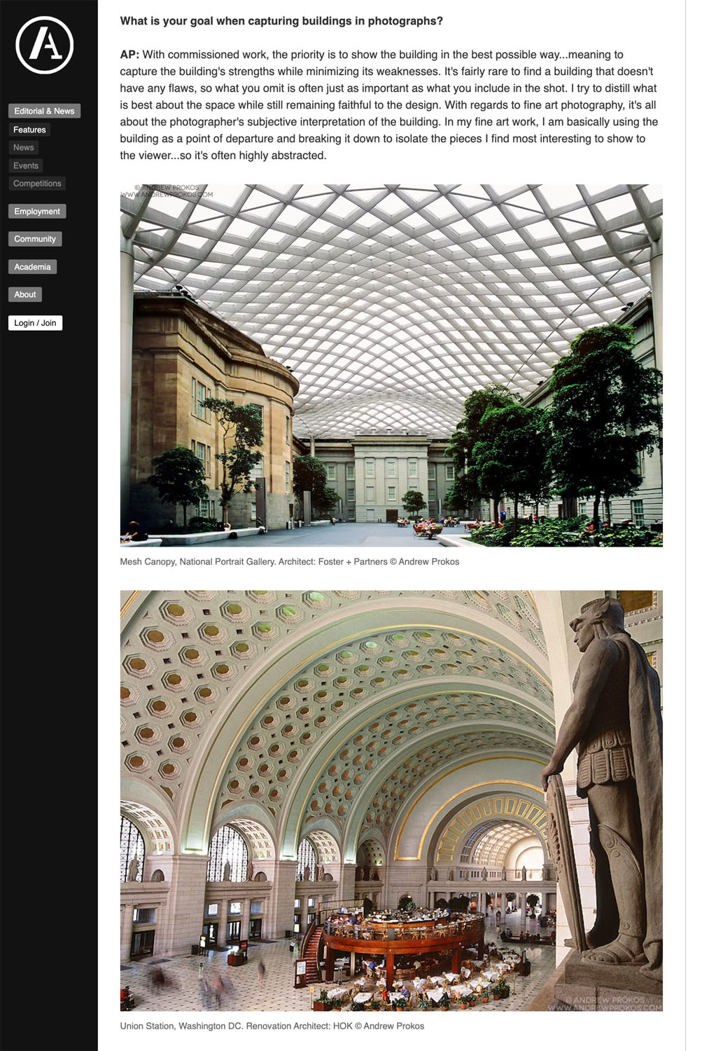 Archinect Magazine Interview with Architectural Photographer Andrew Prokos