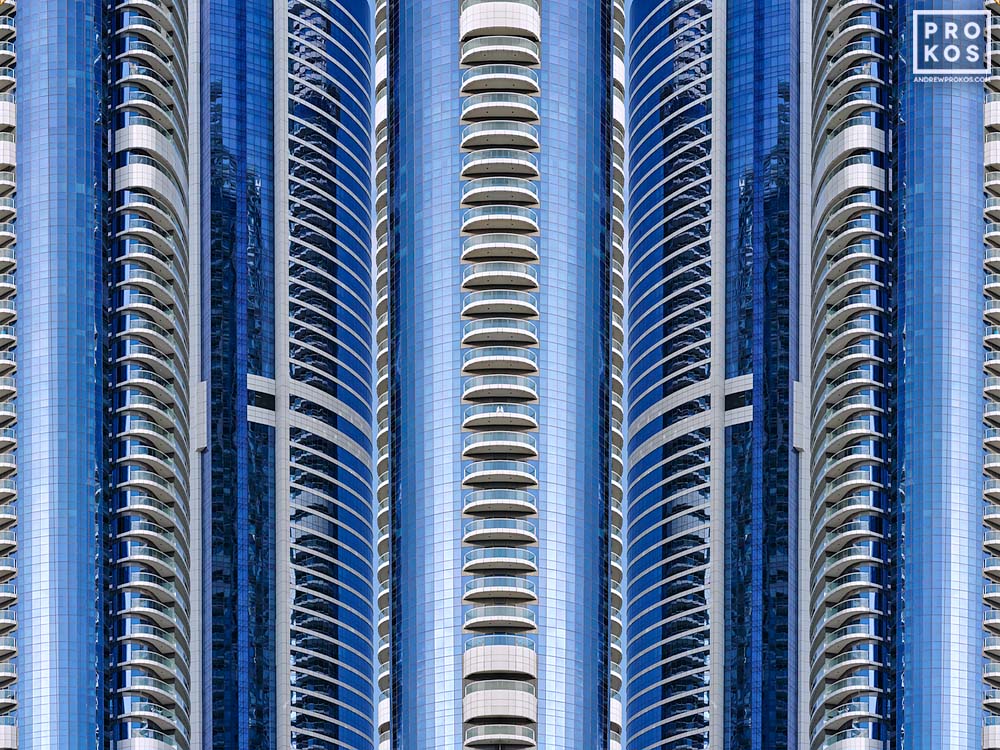 Archistracts - Blue Dubai: Architectural Abstract Photo - PROKOS