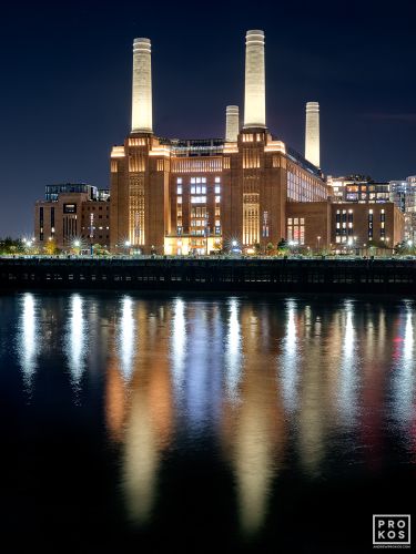 Battersea Power Station at Night II - Fine Art Photo by Andrew Prokos