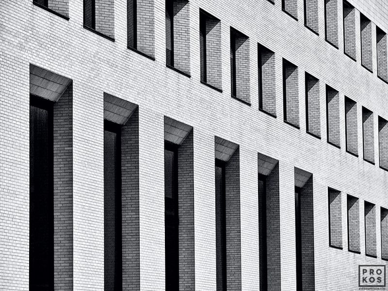 Linear Facade, MIT - Black & White Architecture Photo by Andrew Prokos