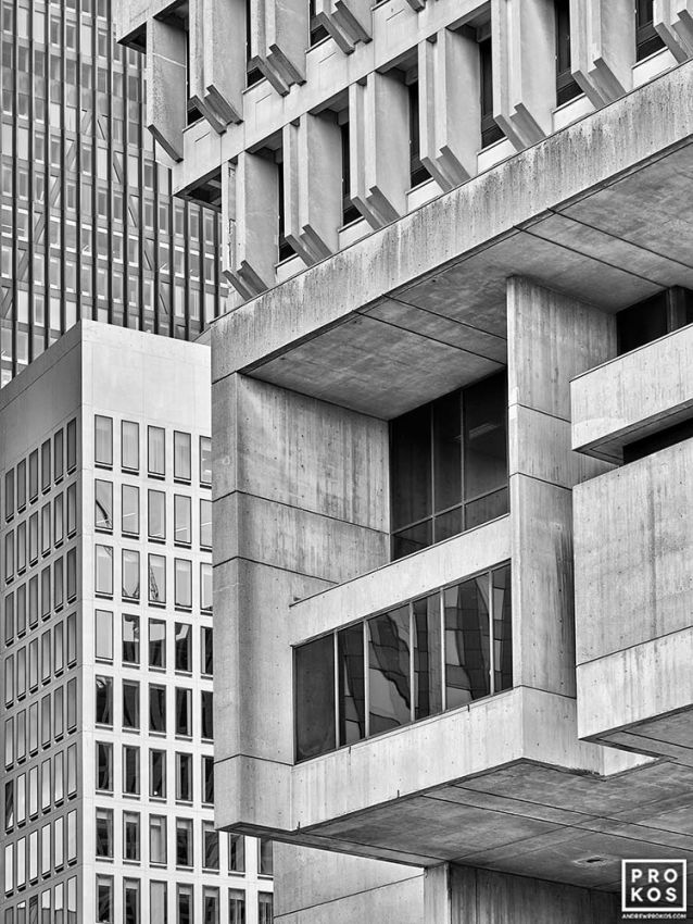 Boston Brutal - City Hall I - B&W Architecture Photo by Andrew Prokos