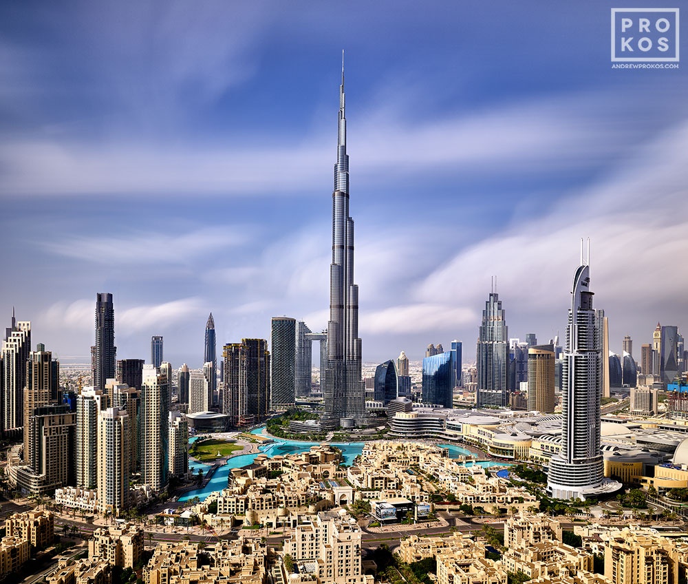 Burj Khalifa & Downtown Dubai Cityscape I - Long-Exposure Photo - PROKOS