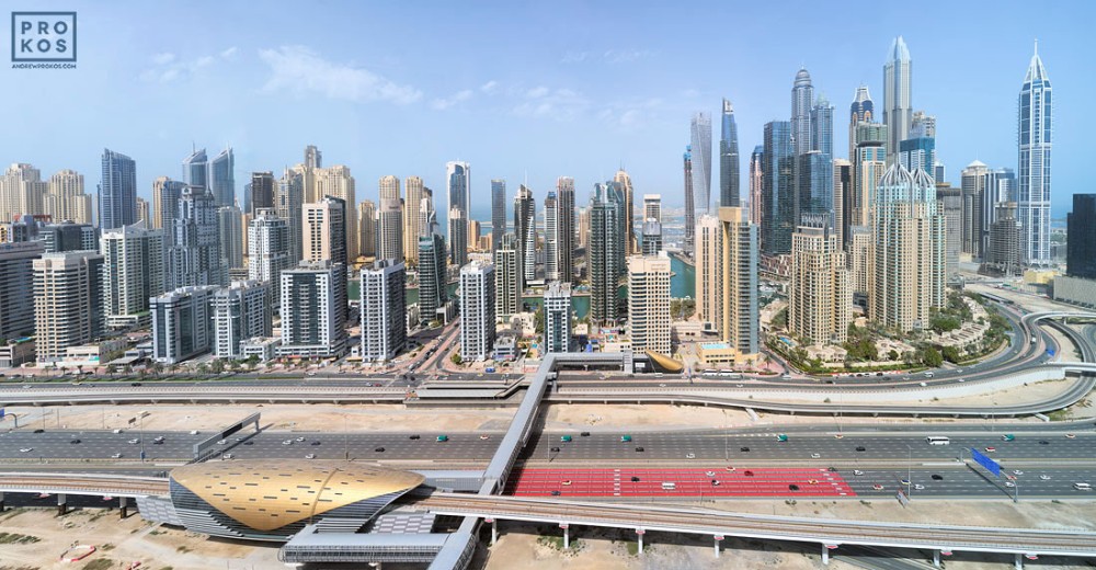 Panoramic View of Dubai Marina - Cityscape Photography - PROKOS