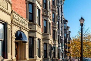 Washington Street Facades, Hoboken II - Framed Photograph by Andrew Prokos