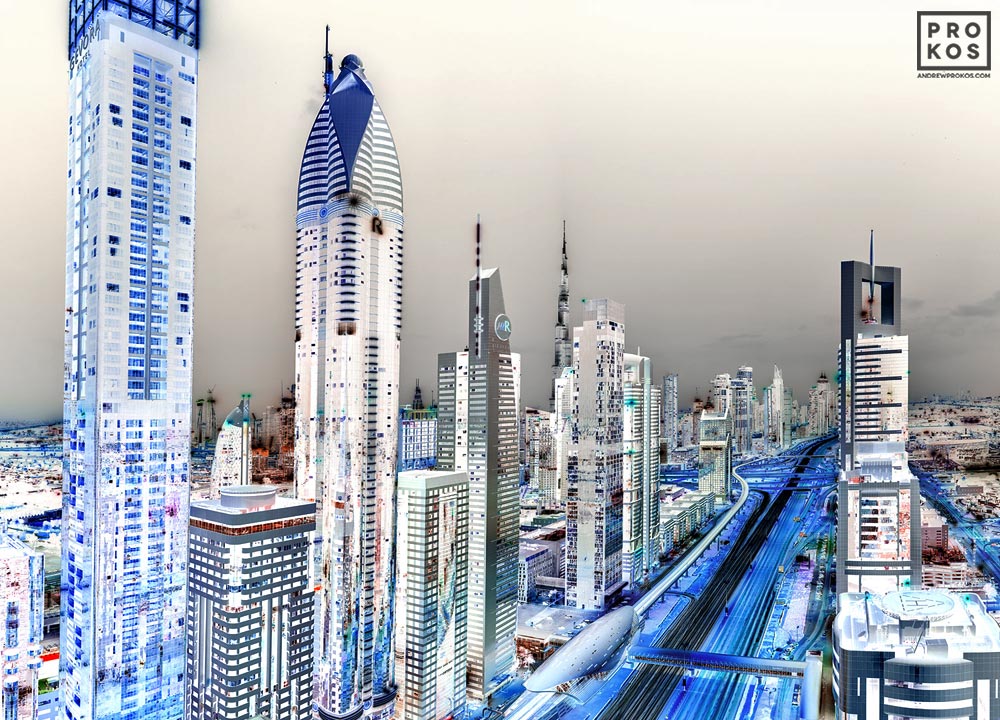 Inverted - Sheikh Zayed Road Cityscape - Fine Art Photography - PROKOS