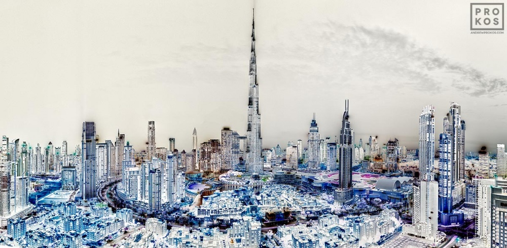 Inverted - Dubai Cityscape #1 - Limited Edition Photograph by Andrew Prokos