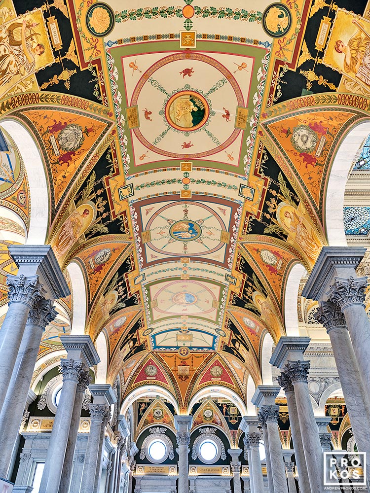 Library of Congress Colonnade - Fine Art Photograph by Andrew Prokos