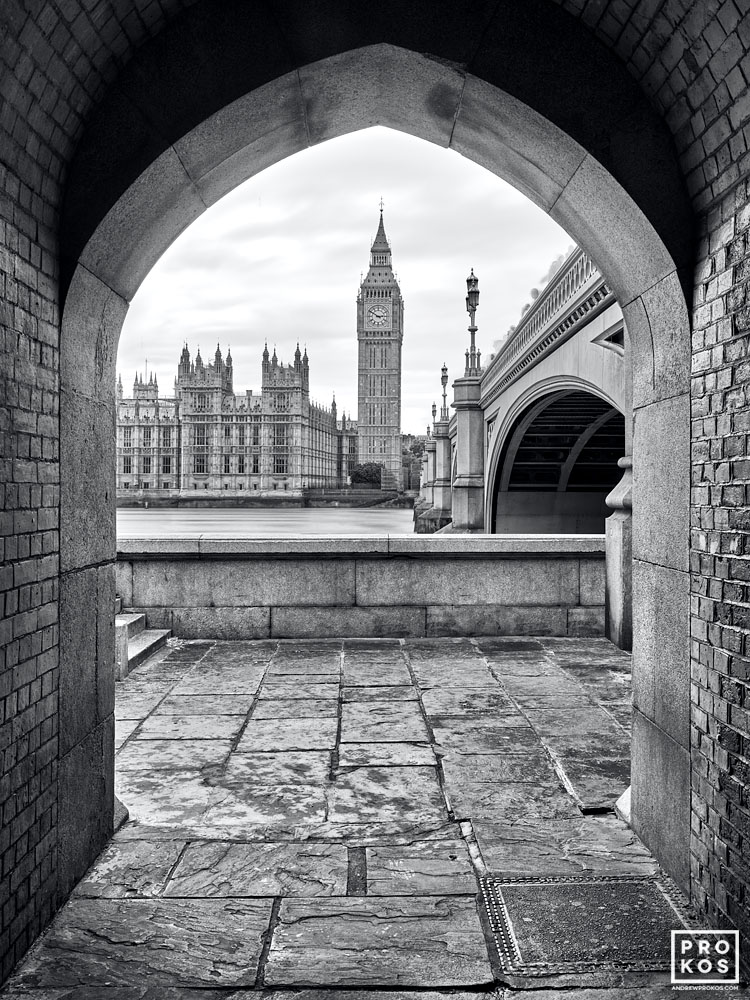 Queen's Walk, London - Black & White Fine Art Photo by Andrew Prokos