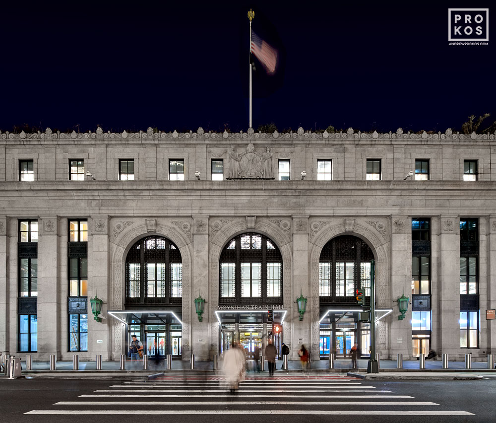 View of Moynihan Train Hall at Night - NYC Photos - PROKOS