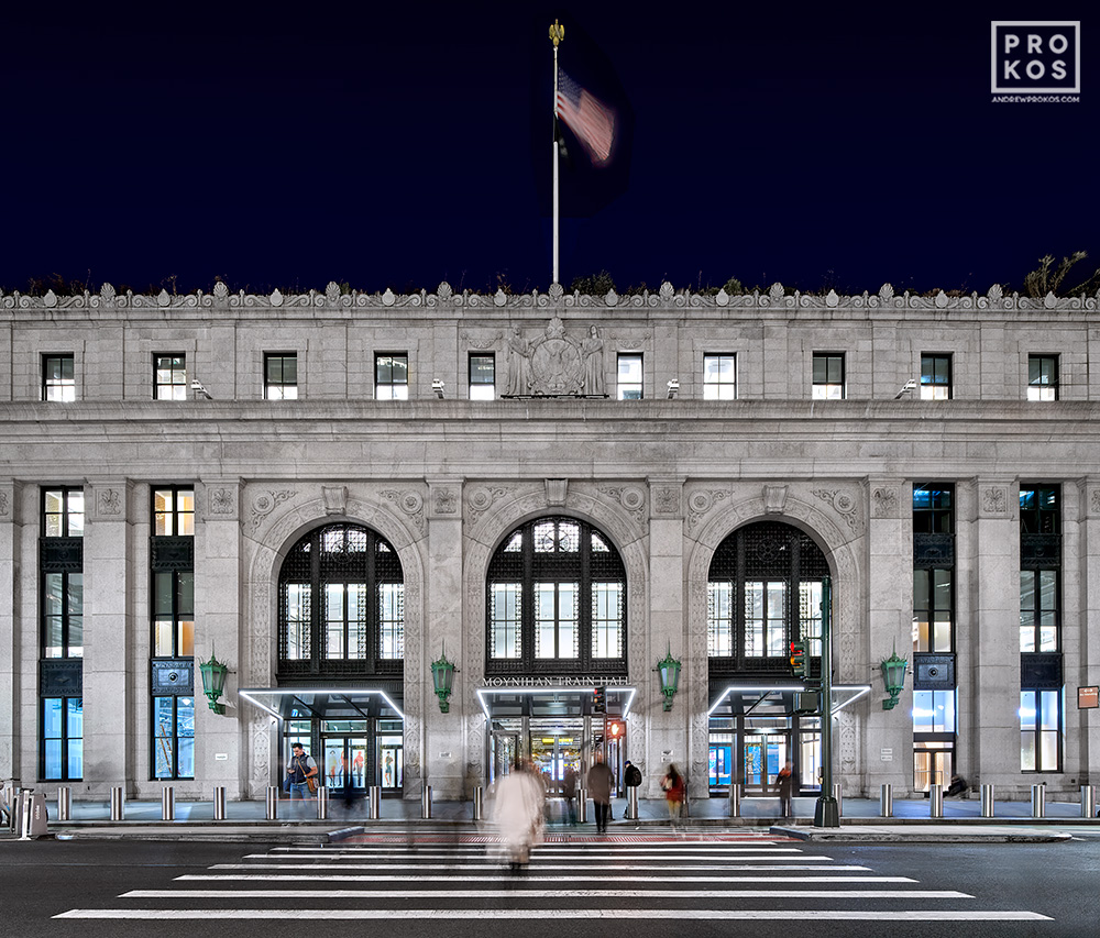 Moynihan Train Hall - Exterior at Night #1 - Architectural Photography ...