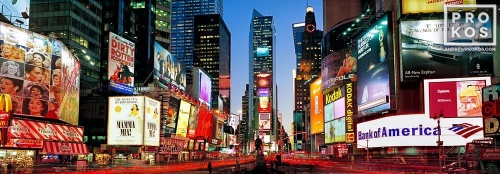 Panoramic View of Times Square at Dusk II - NYC Cityscapes - PROKOS