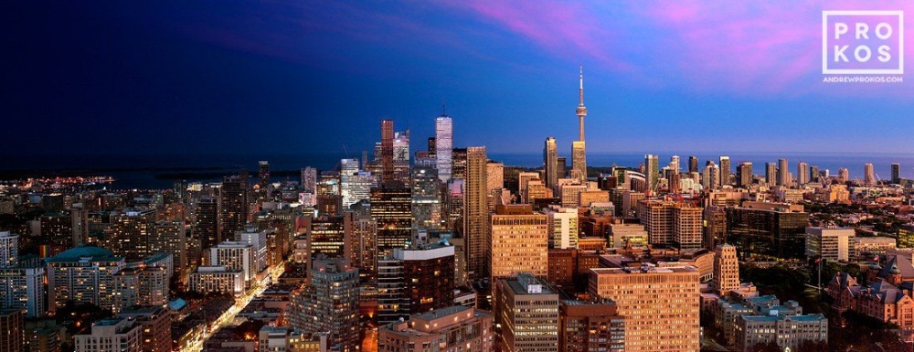 Night & Day - Toronto Cityscape - Framed Fine Art Photo by Andrew Prokos