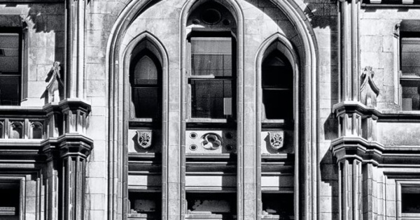 Trinity Building Facade (B&W) - Fine Art Photo by Andrew Prokos