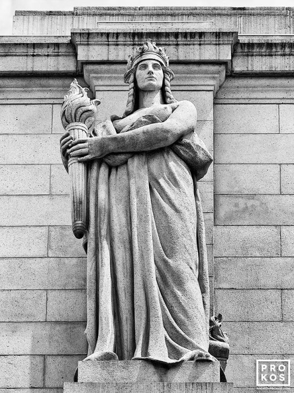 Prometheus Statue, Union Station - Black & White Photo by Andrew Prokos