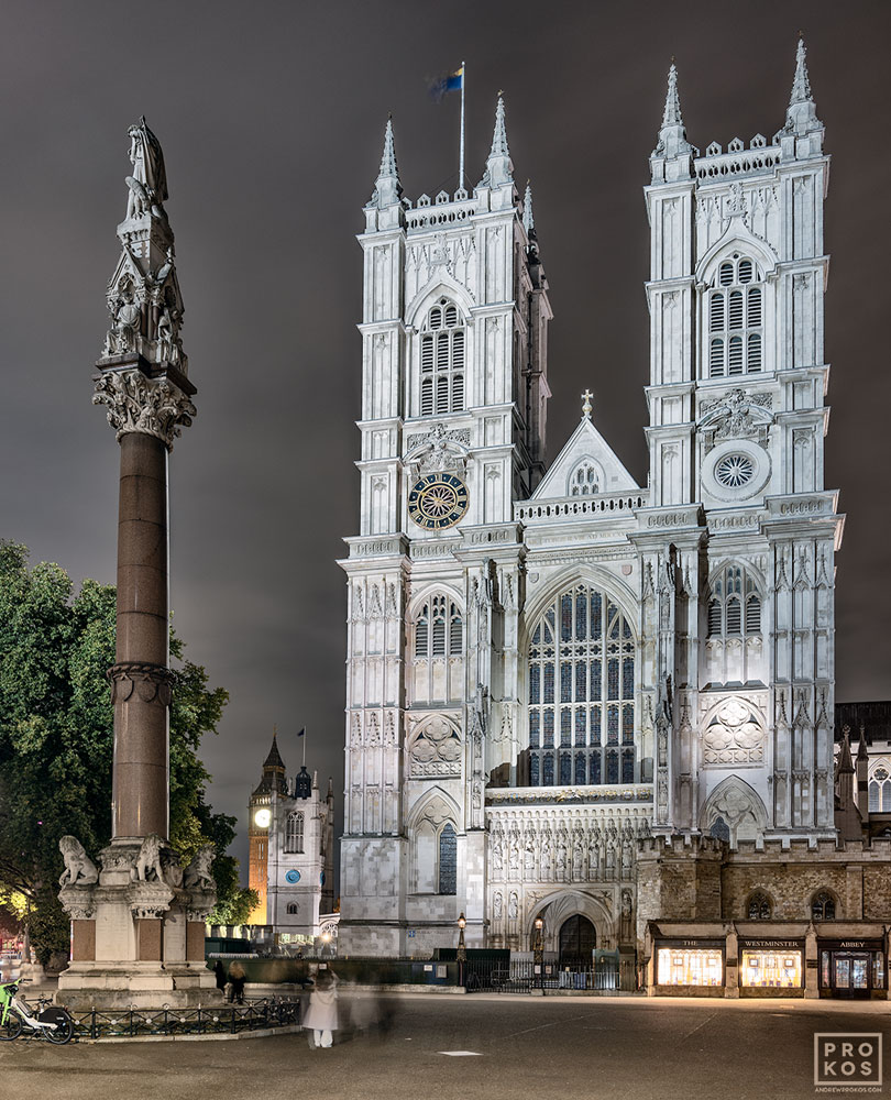 View of Westminster Abbey at Night - Night Photography by Andrew Prokos