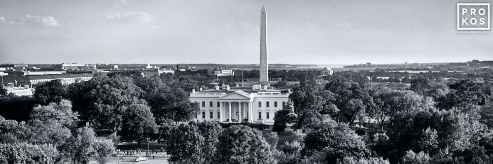 Panoramic View of the White House and Mall - B&W Photograph - PROKOS